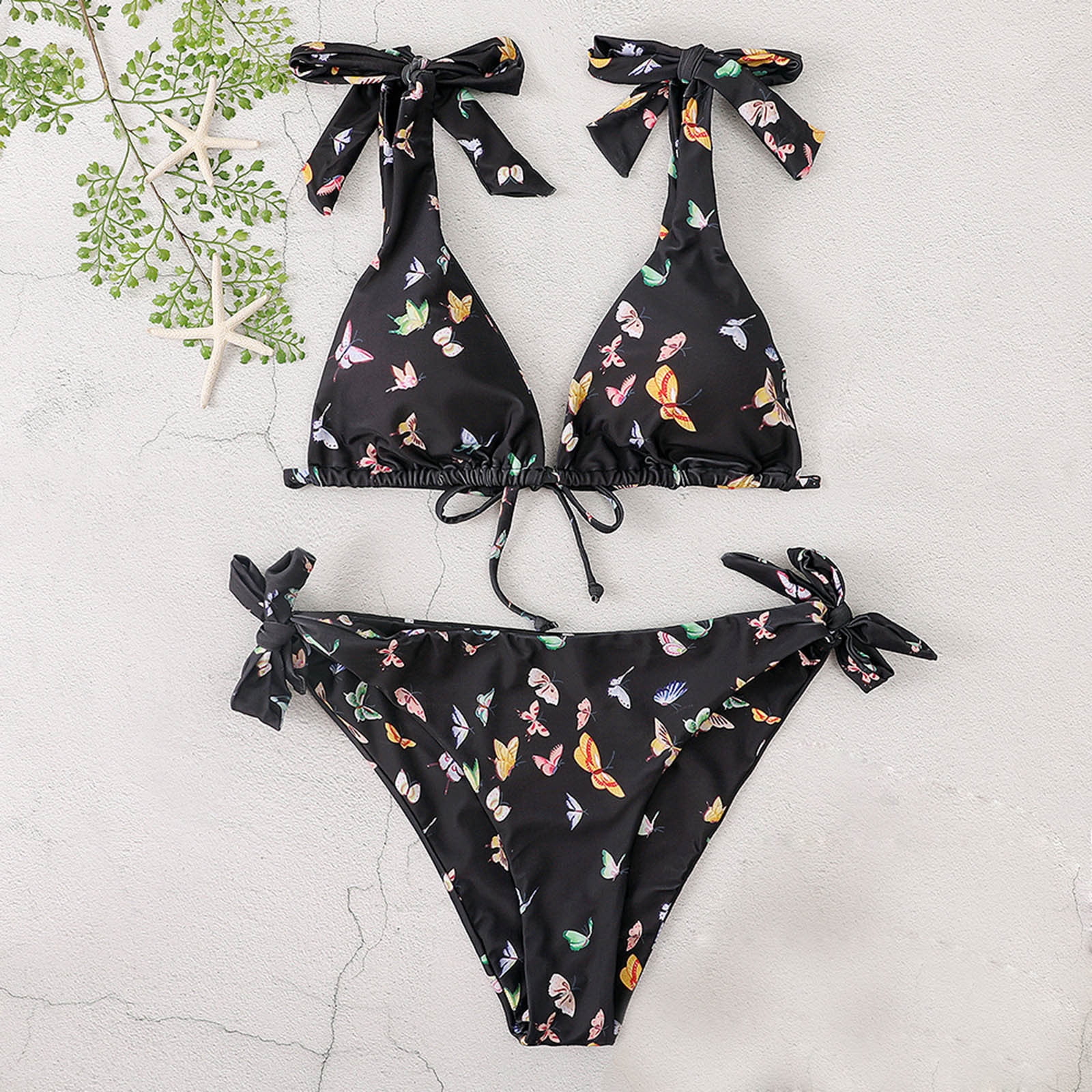 Aayomet Womens Swimsuit Triangle Strap Womens Split Bikini Vintage