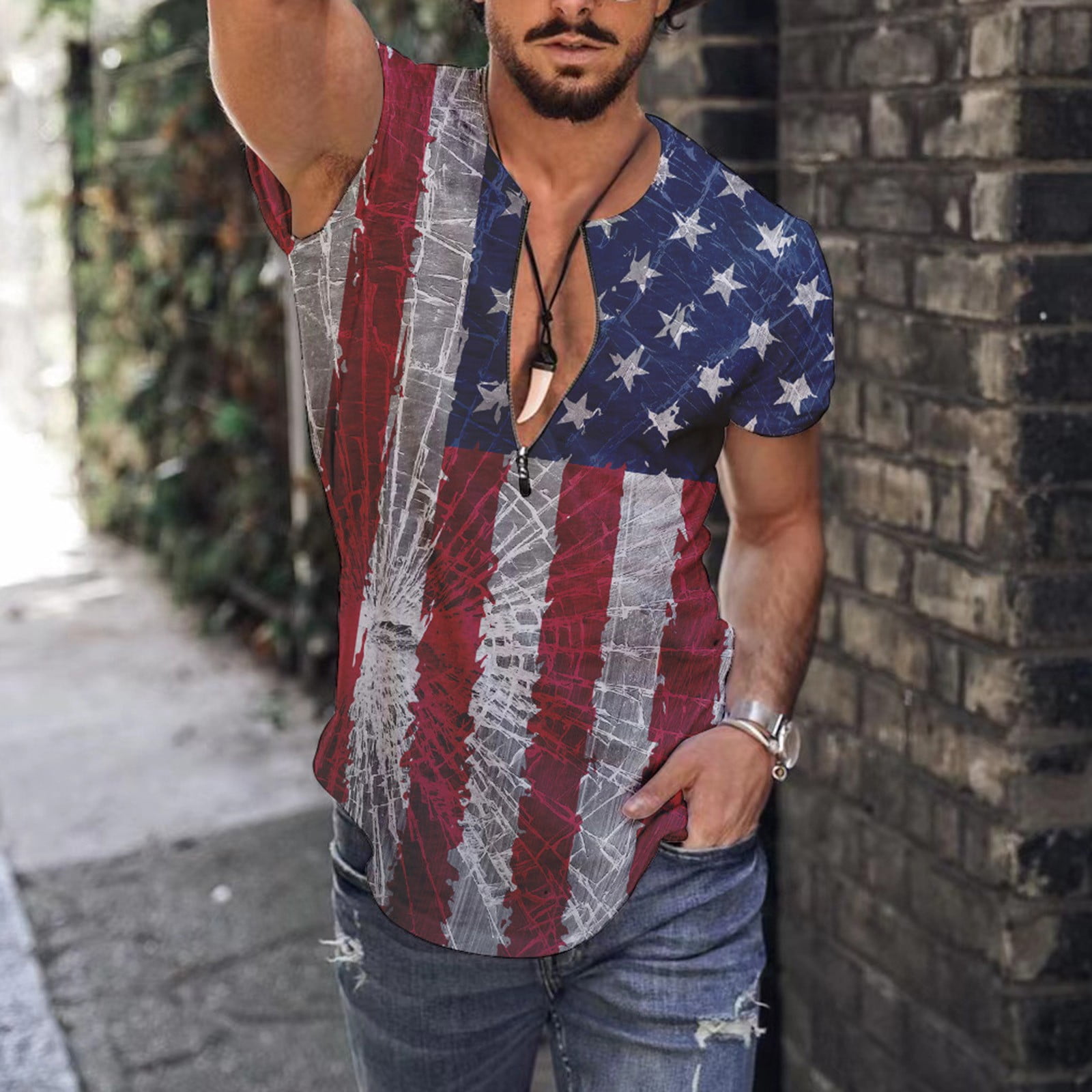 Aayomet Big And Tall Shirts For Men New National Flag Independence Day ...