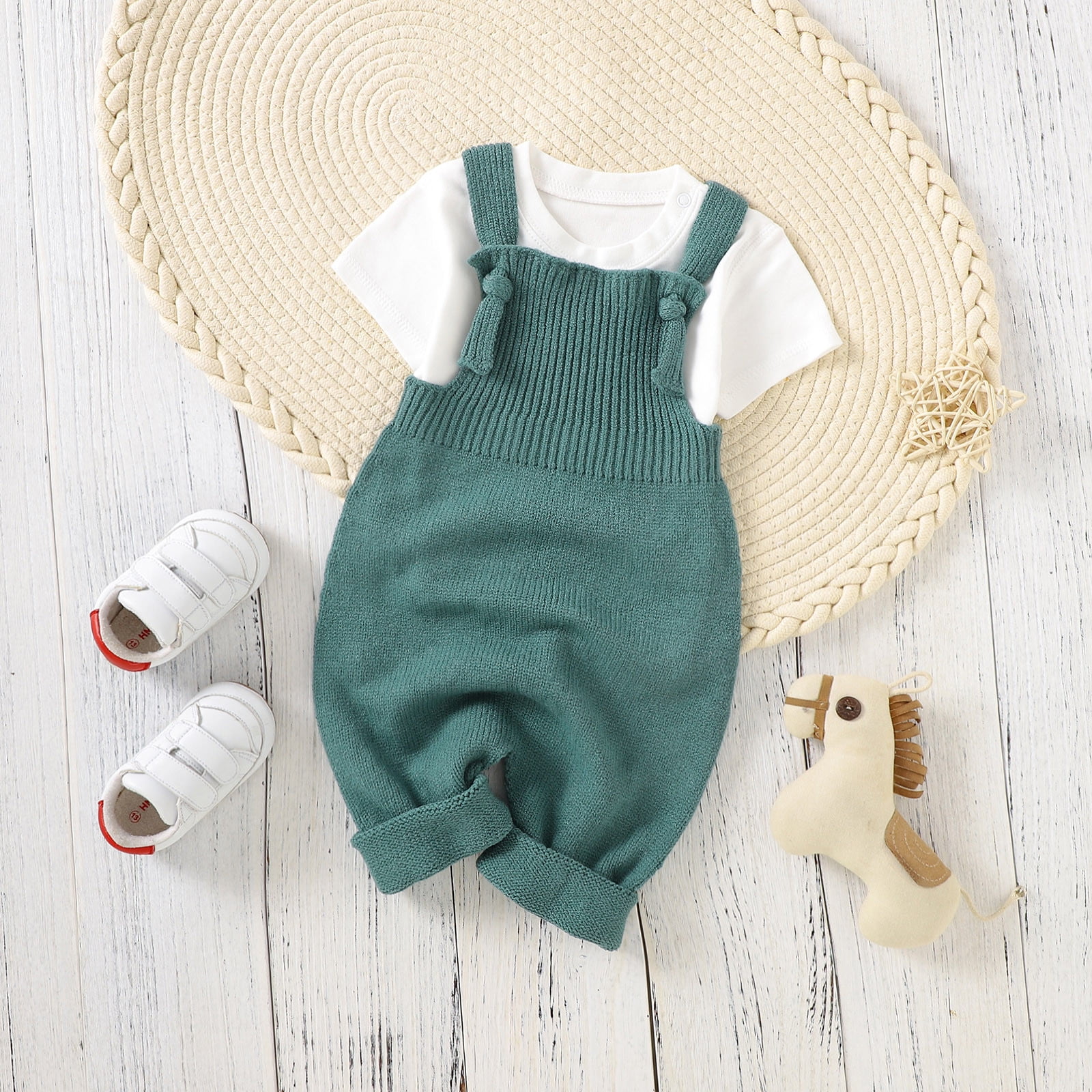 Aayomet Boy Outfits Baby Boys Girls One Piece Romper With Mitten Long Sleeve Ribbed Button ...