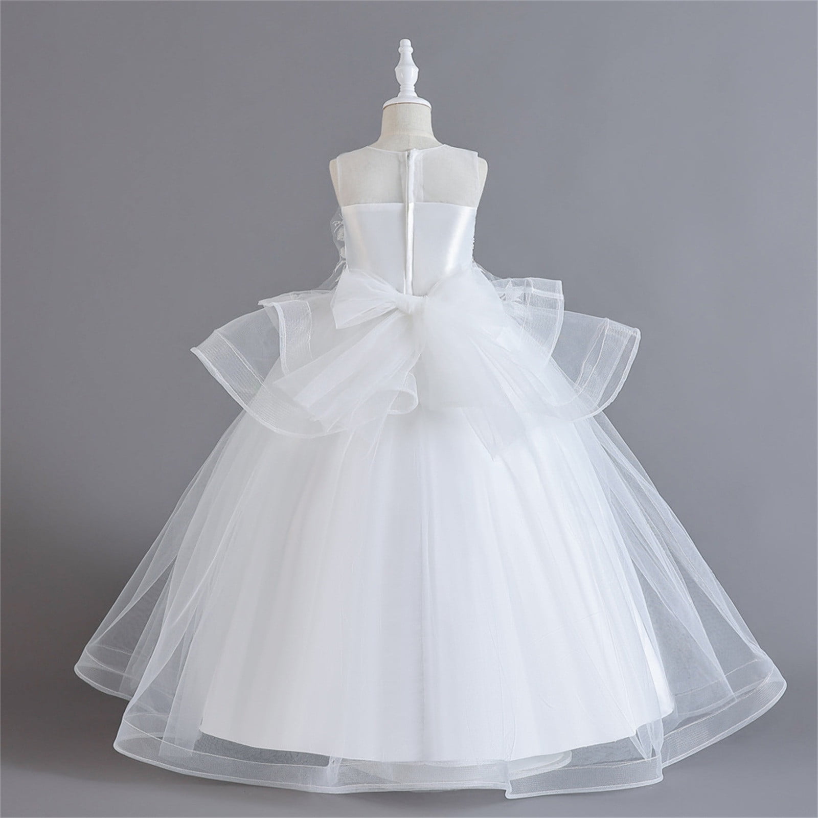 Aayomet Girls Dress Girl Peony Lace Back A-Line Straight Tutu Tulle ...