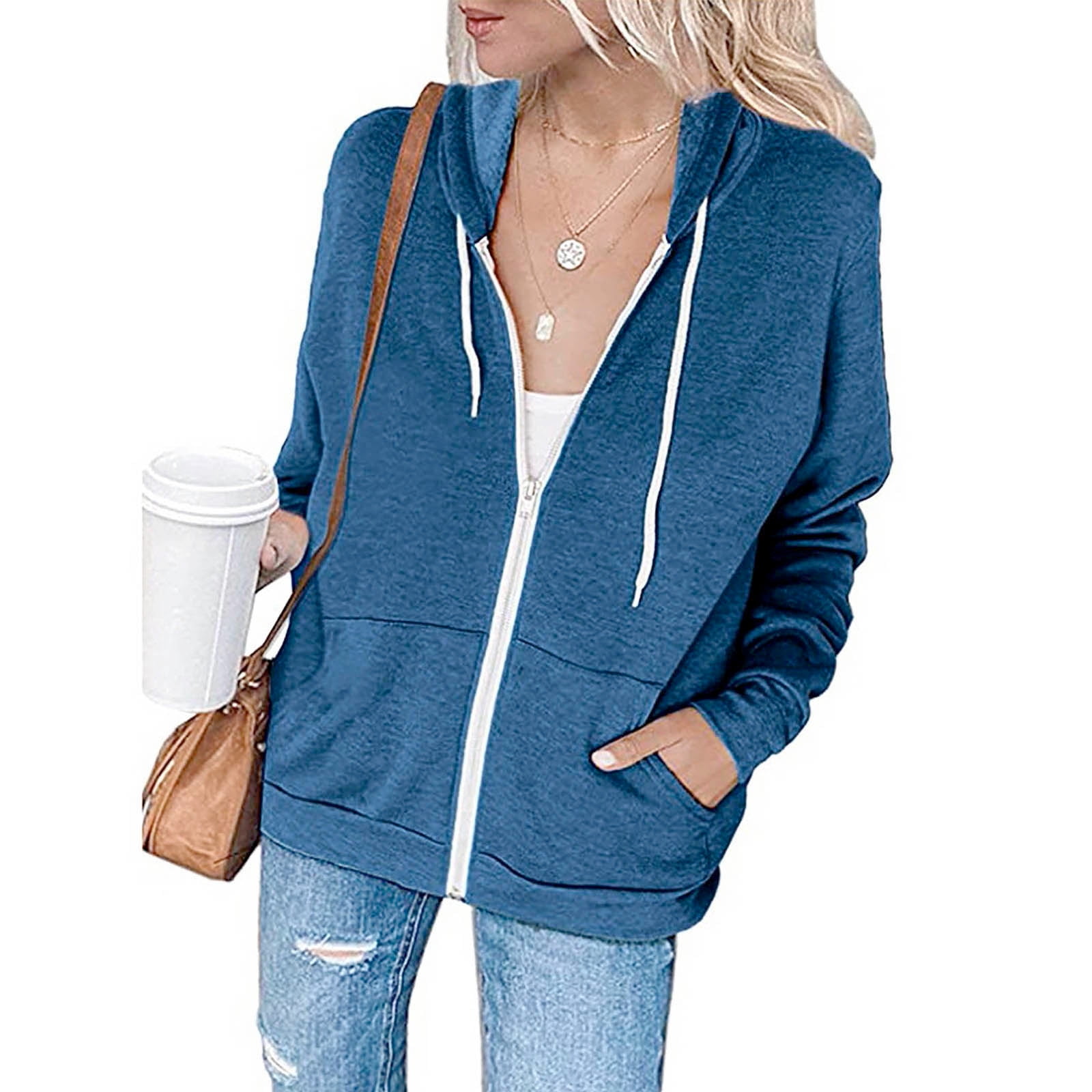 Aayomet Lightweight Zip Up Hoodies for Women Hooded Sweatshirts Long ...