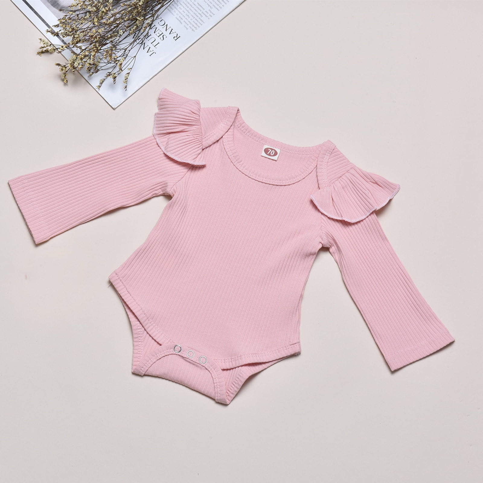 Aayomet Onesies For Baby Girl Toddler Baby Girl Warm Romper Solid Longsleeve Knit Sweater Winter ...
