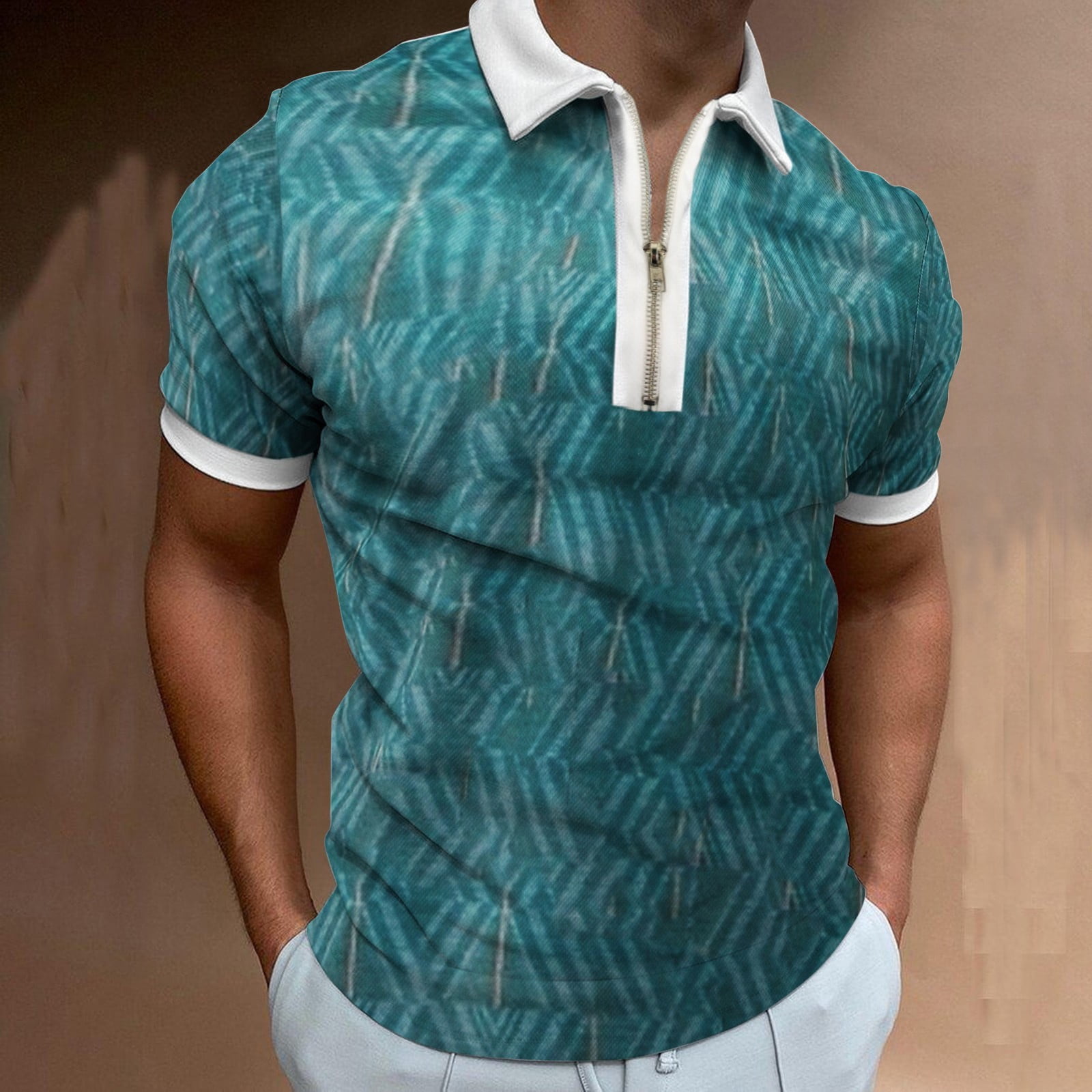 Aayomet Polo Shirts For Men Printing Collar Blouse Short And Men's Top ...