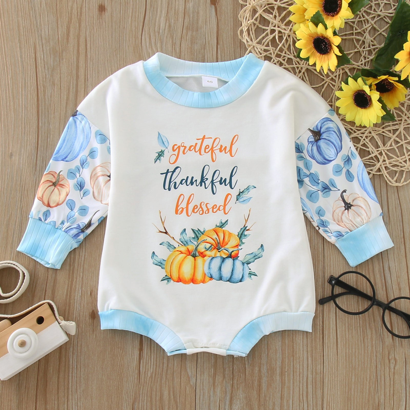 Aayomet Rompers Baby Boy Boys Girls Clothes Set Baby Romper Hat Ribbed Knit Long Sleeve Button ...