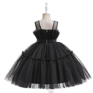 Oudiya Girls Mesh Puff Lantern Long Sleeve High Waist Formal A Line ...
