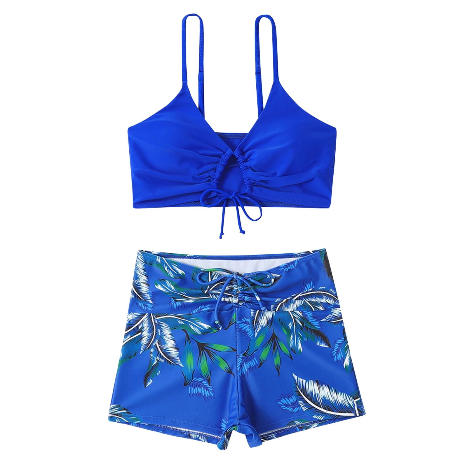 Aayomet Women Vintage Swimsuit Two Piece Retro Ruched High Waist Print ...