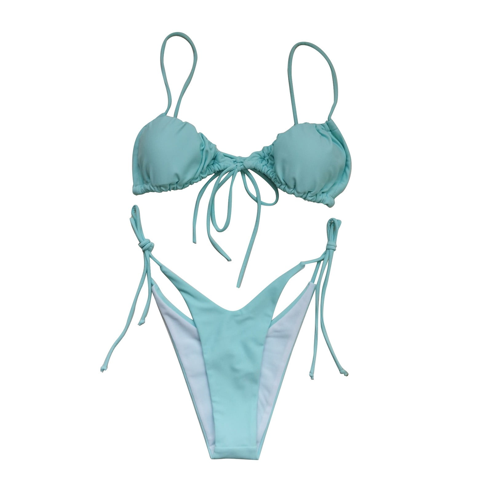 Aayomet Womens Two Piece High Cut Sets Tie Side Thong Swimsuit Tie String Triangle Bikini