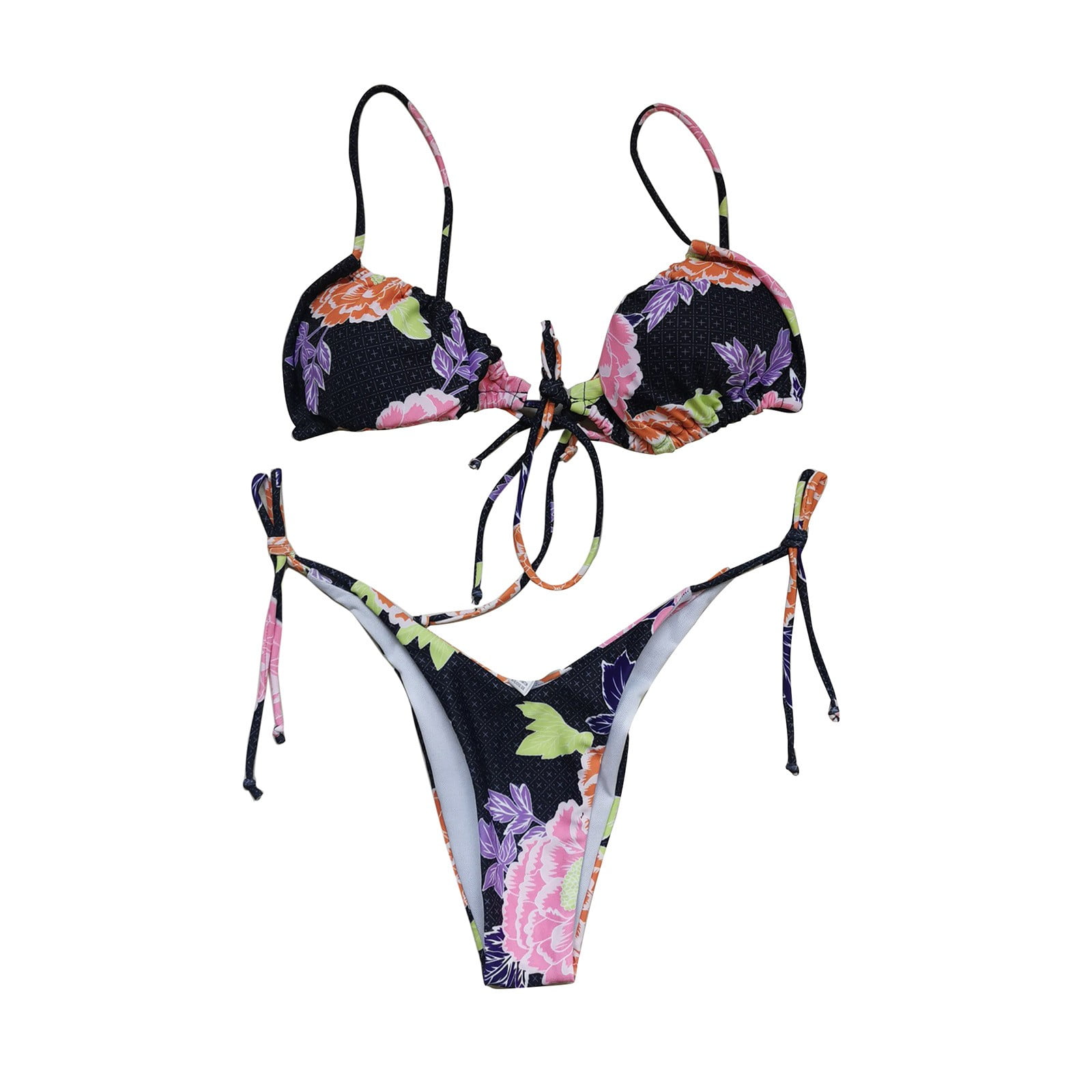 Aayomet Womens Two Piece High Cut Sets Tie Side Thong Swimsuit Tie String Triangle Bikini