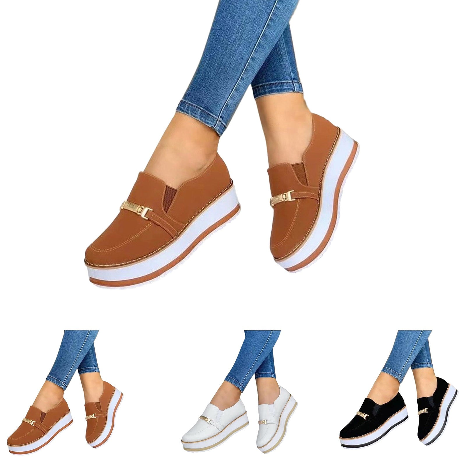 Aayomet Womens Work Shoes Office Casual Ladies Shoes Fashion Solid ...