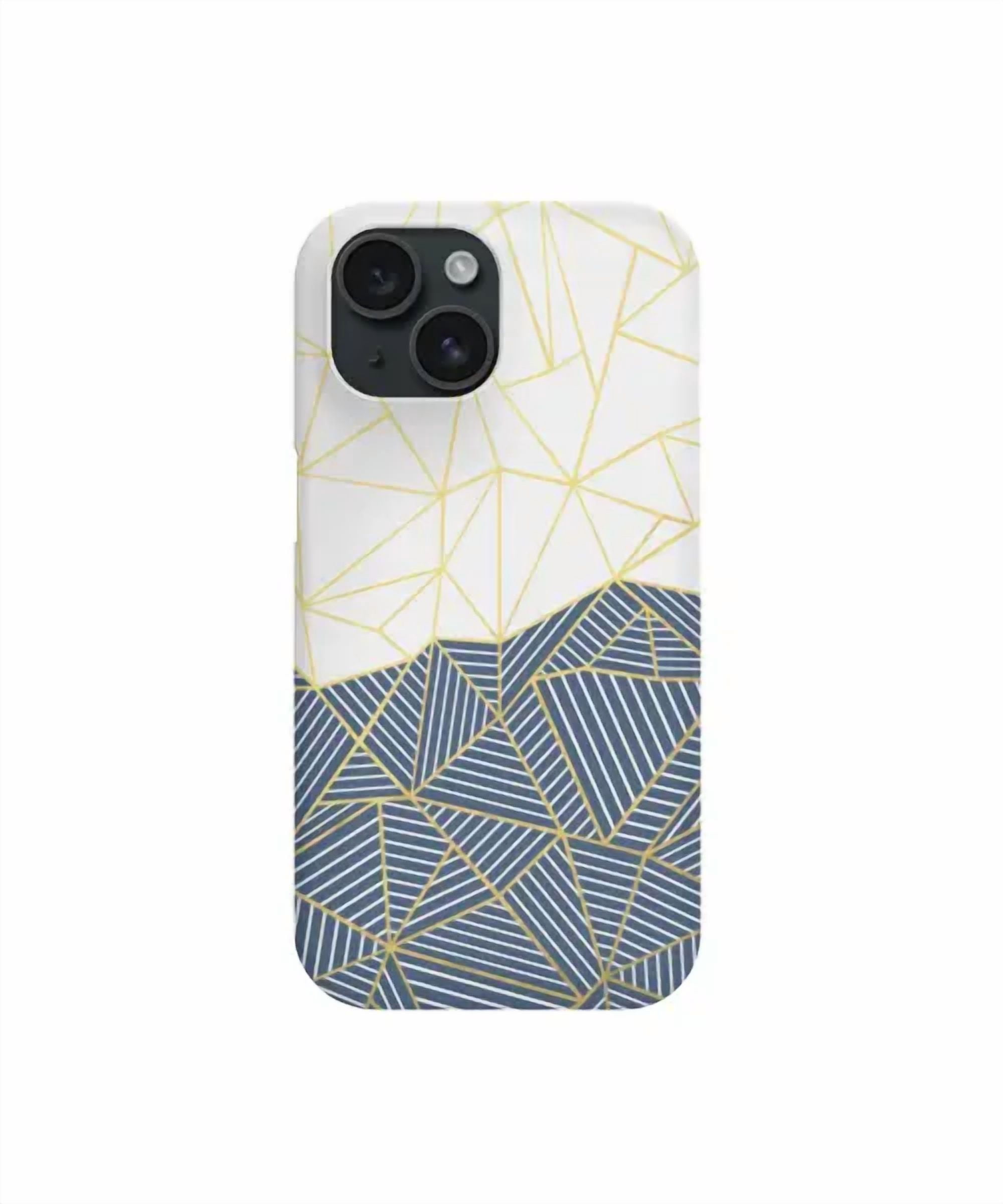 Ab Half and Half Navy Gold Abstract Phone Case for iPhone 16 15 14 13 ...
