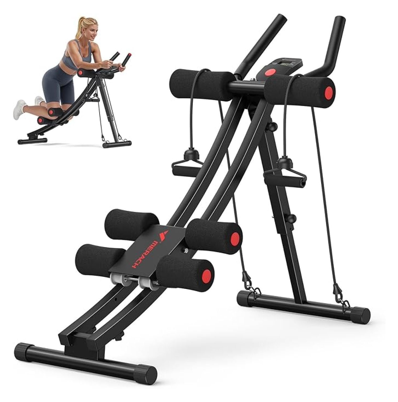 Ab Machine, Adjustable Ab Trainer for Home Gym, Foldable Workout ...