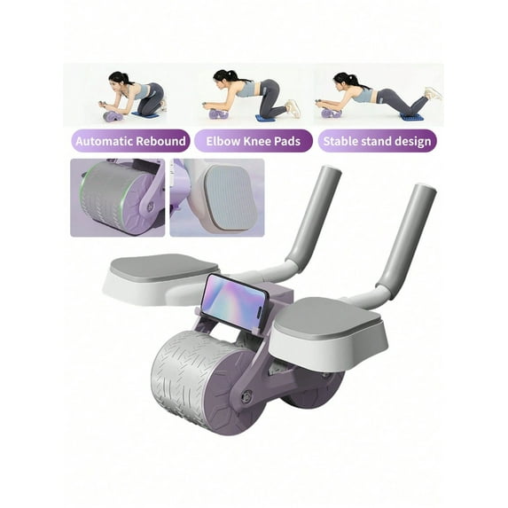 Ab Roller Wheel Automatic Rebound Abdominal Exercise Wheel with Elbow ...