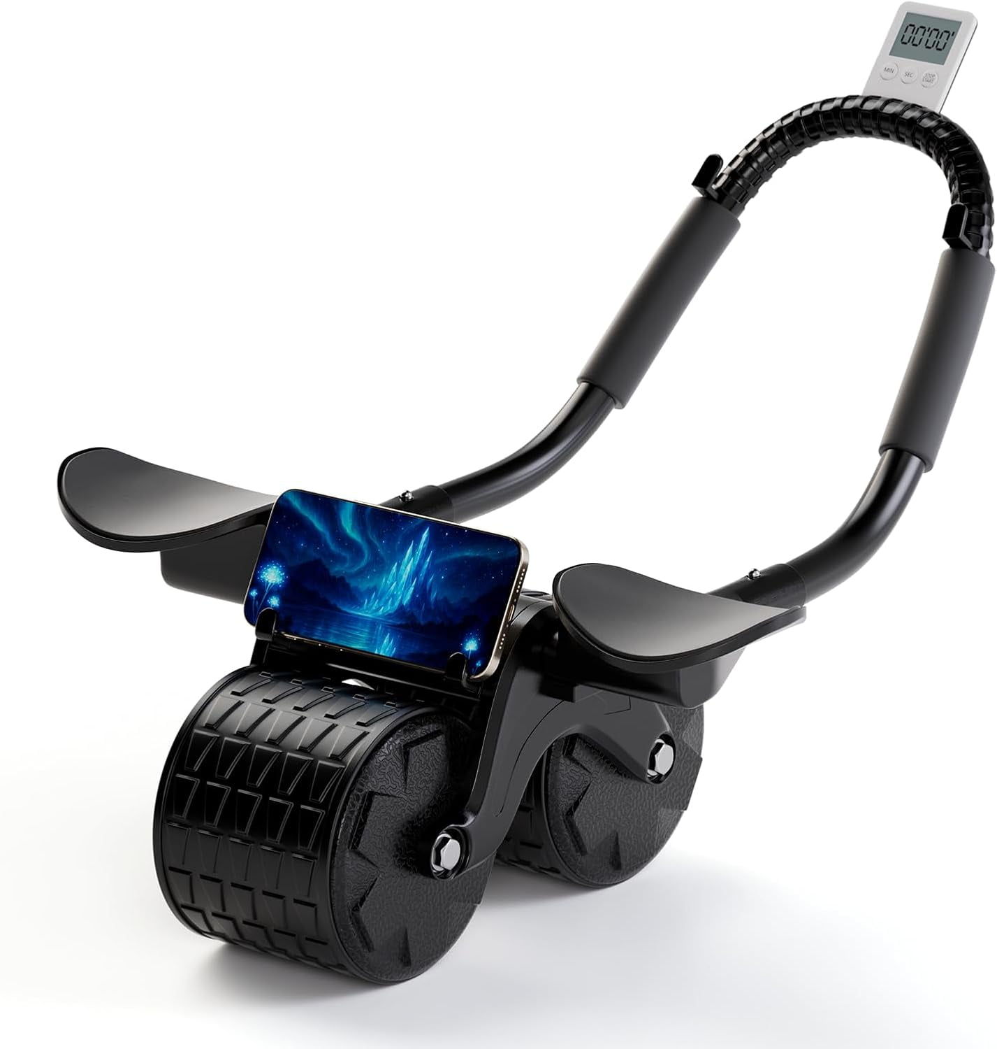 Ab Roller Wheel with Timer & Knee Mat, Home Workout Auto Rebound ...