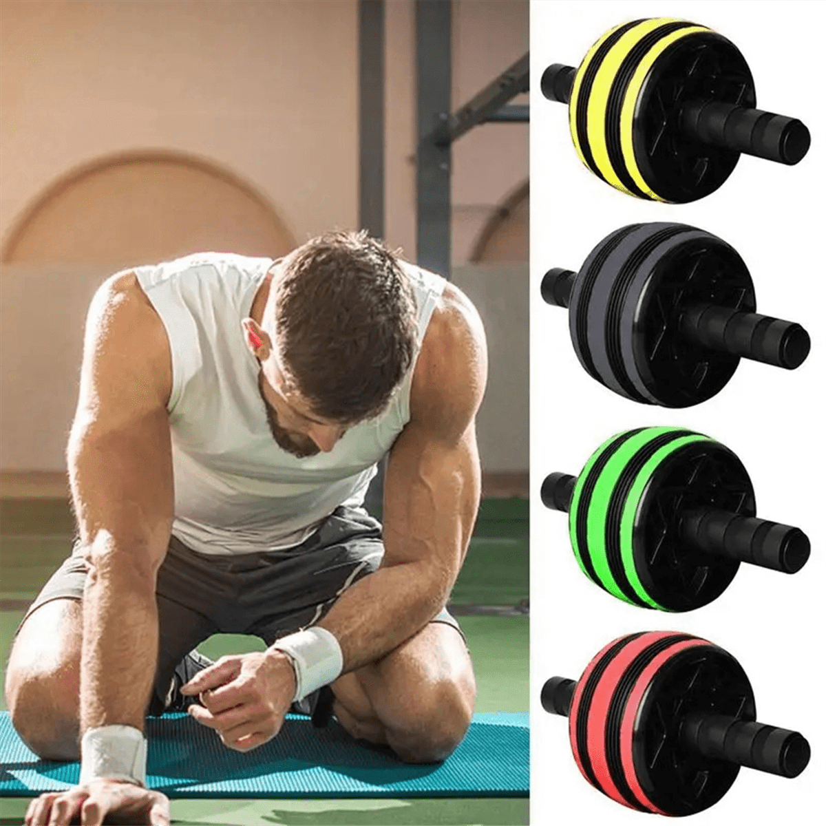 Ab Wheel Roller Workout Roller Wheel with Knee Abdominal Exercise ...