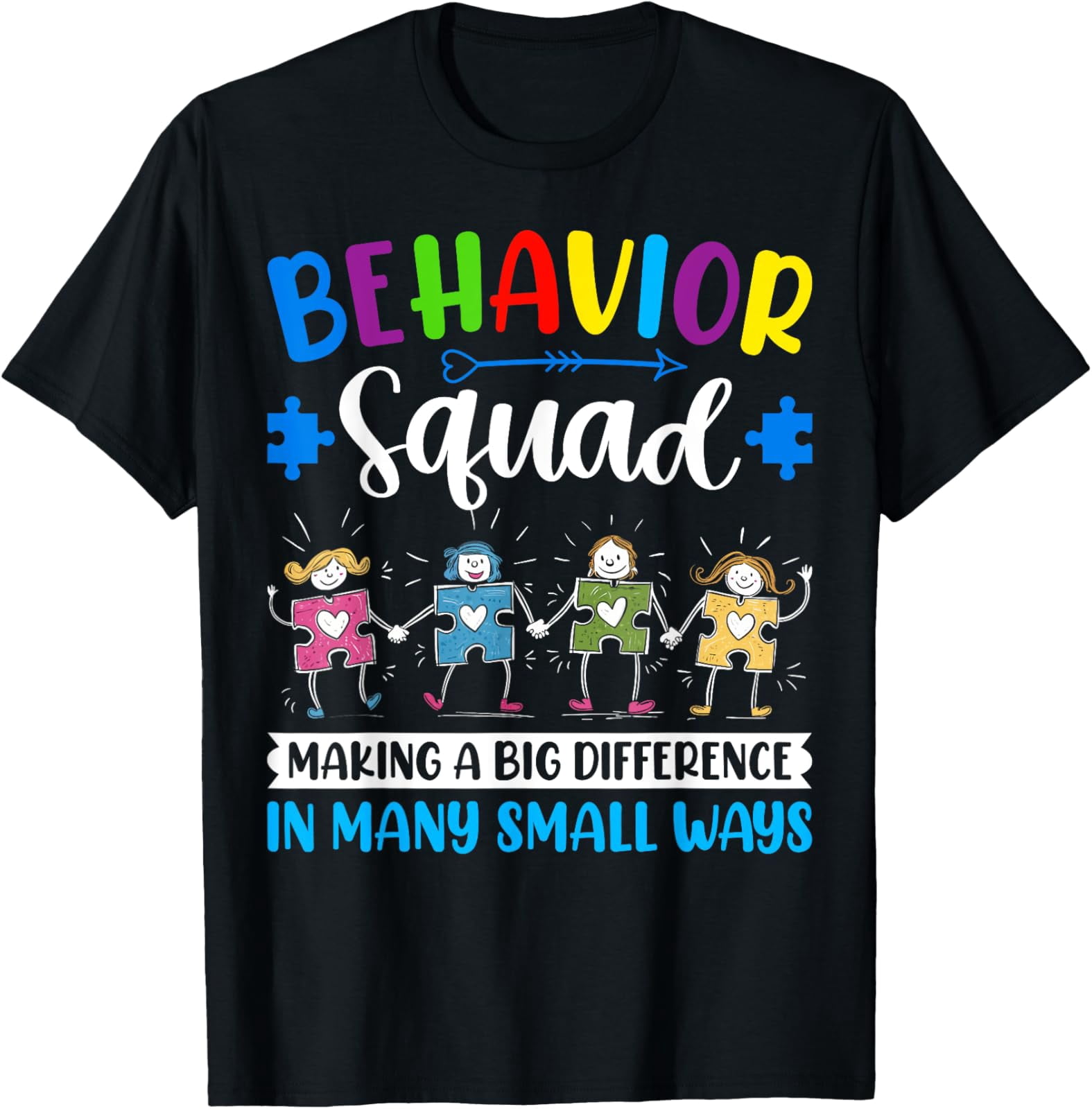 Aba Therapist Behavior Squad Autism Awareness Autistic T-Shirt ...