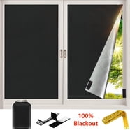 No Tools Original Blackout Pleated Paper Shade Black, 24"W X 60"L ...