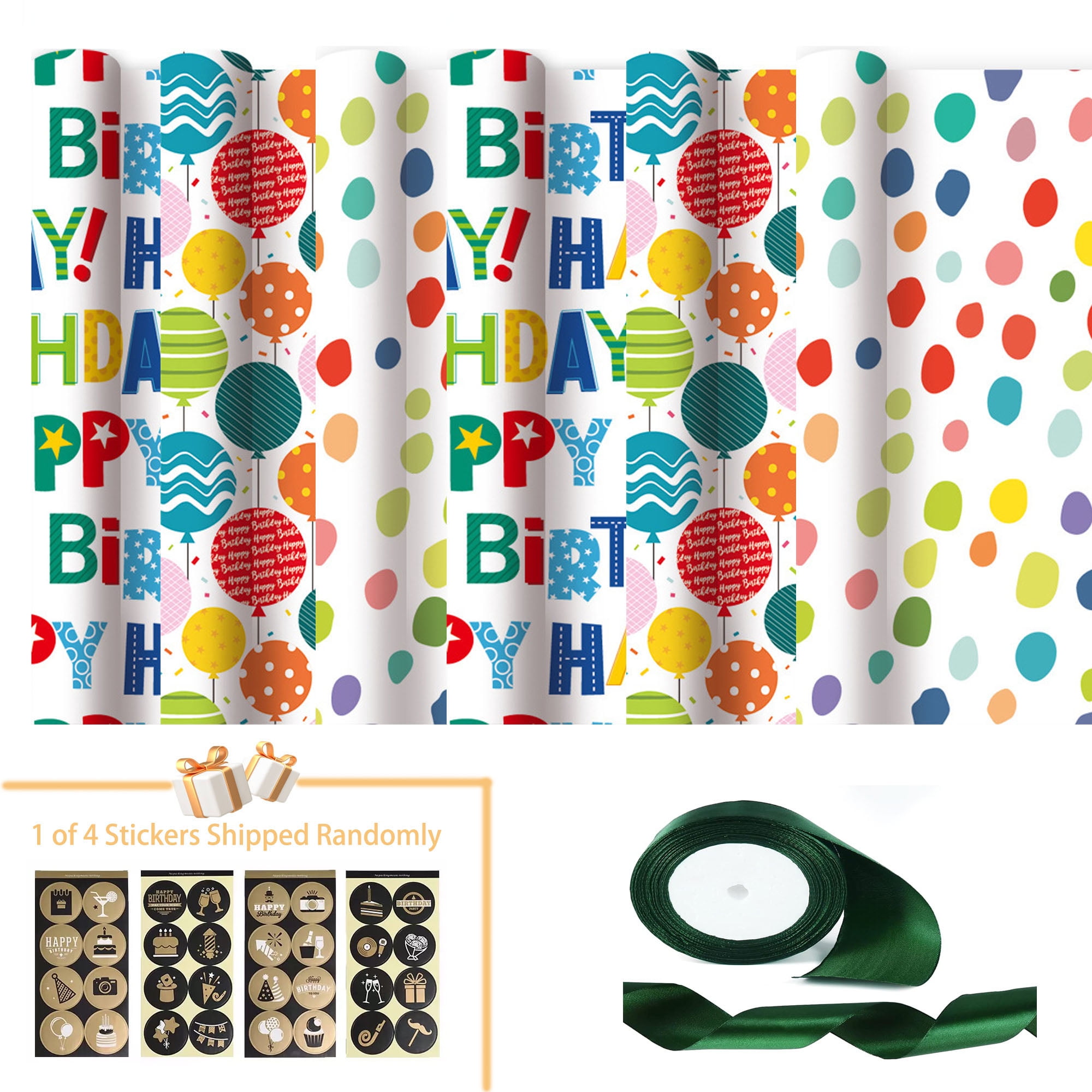 Ababeny Wrapping Paper Rolls with Tags and Ribbons - 20''X 28'' per ...