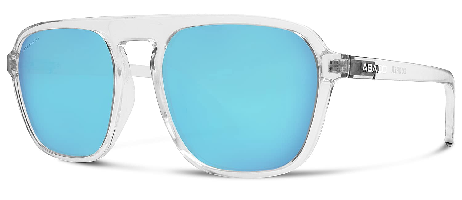 Abaco Men's Cooper Polarized Sunglasses (Clear/Caribbean Blue ...