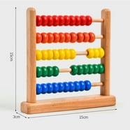 Colorful Abacus Beads Counting Toy 10 Rows Abacus Learn Math, with 100 ...