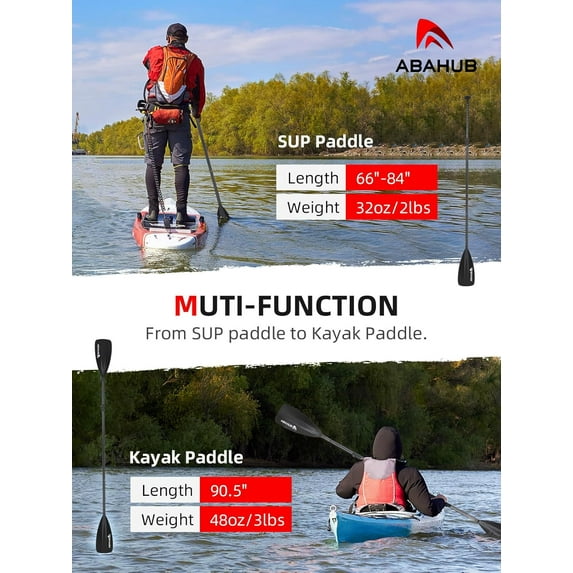Abahub Paddle - 3 Piece Adjustable Paddles for Stand-up Paddleboarding ...