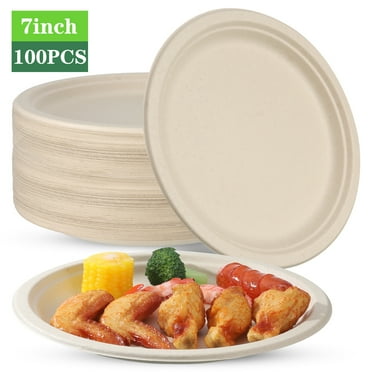 Stack Man Compostable Oval Paper Plates [10 Inch] - [50-Pack] Heavy ...