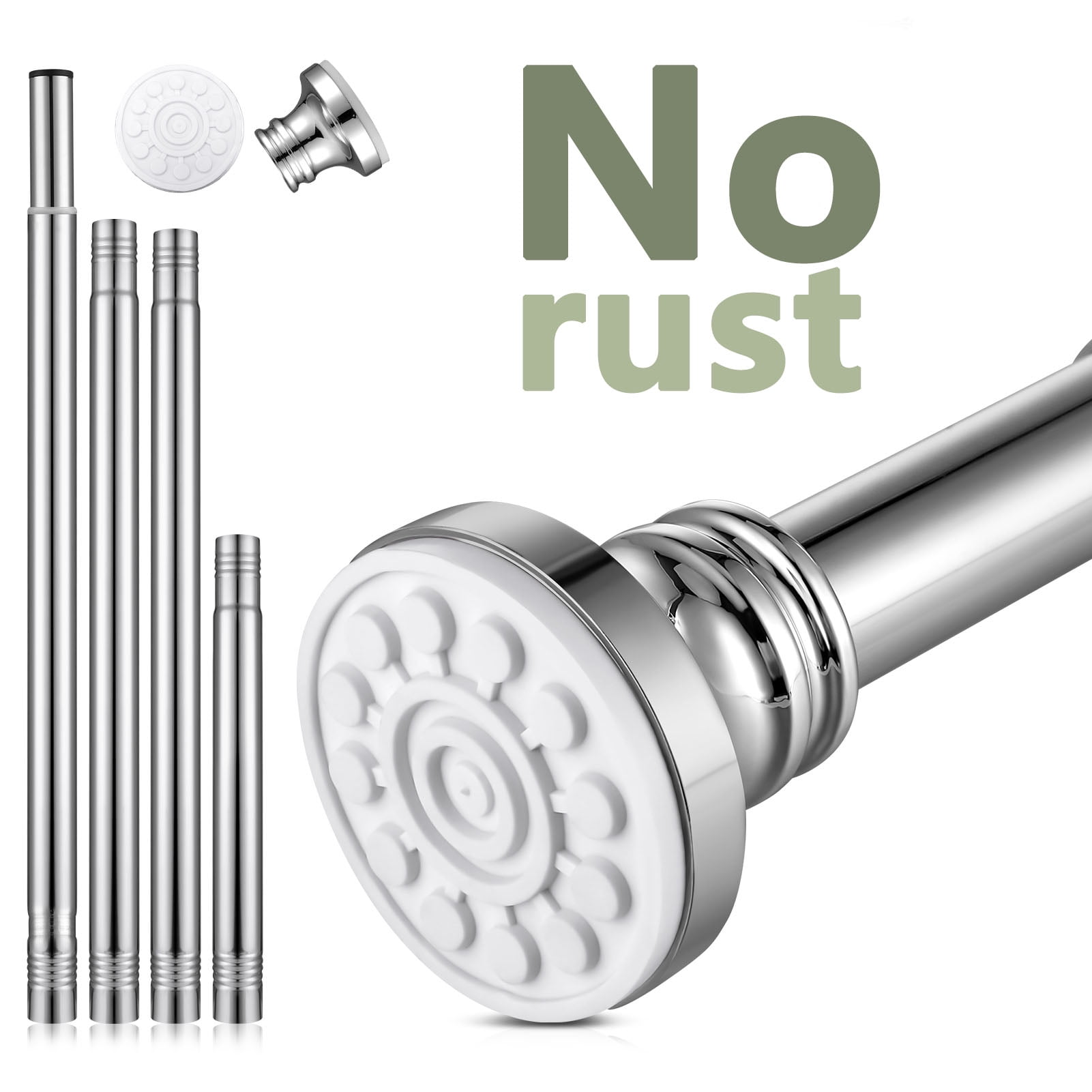 Abaima Adjustable Shower Curtain Rod, 19-81 Inch Tension Shower Rod for ...