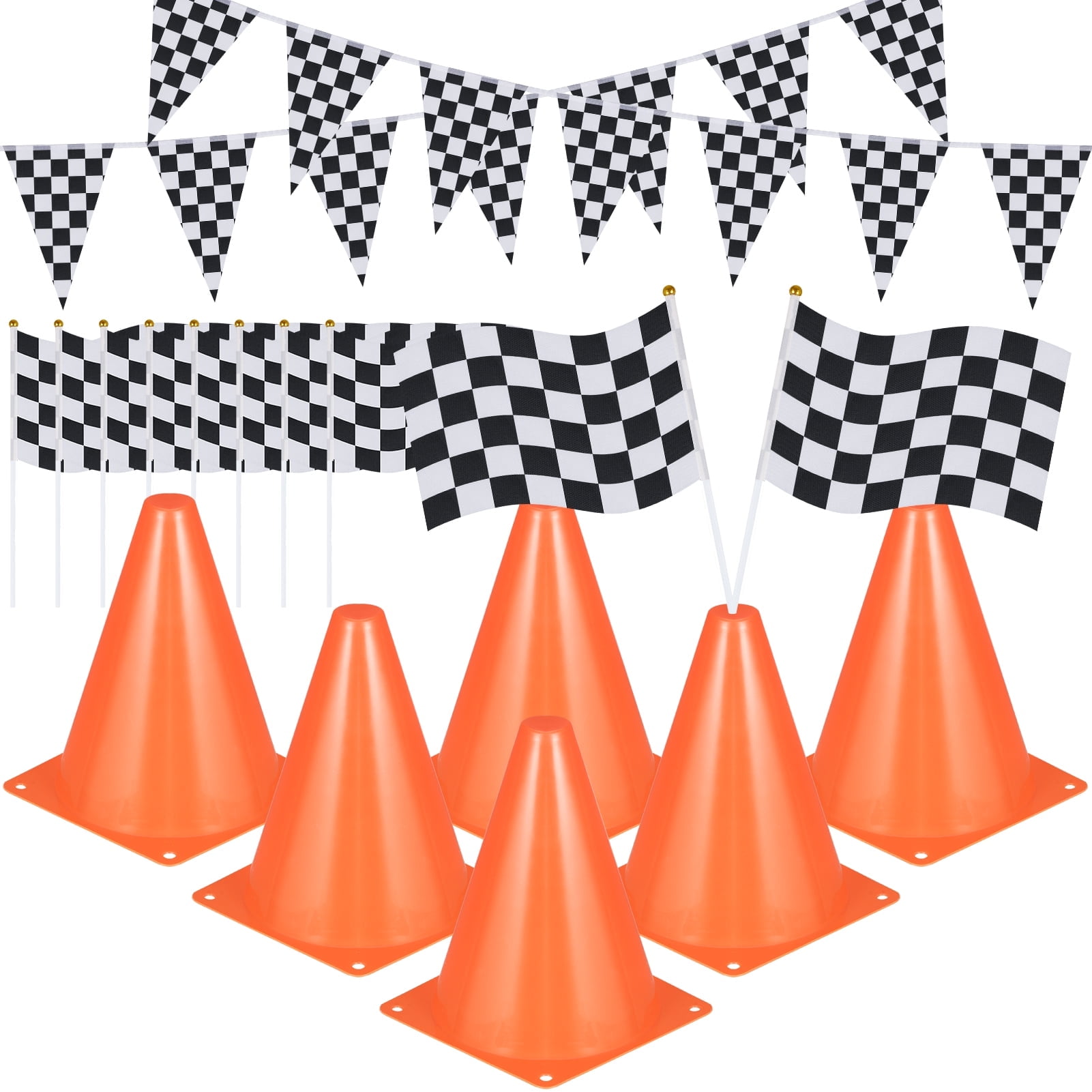 Abaima 19-Piece Race Car Party Supplies including Traffic Cones ...