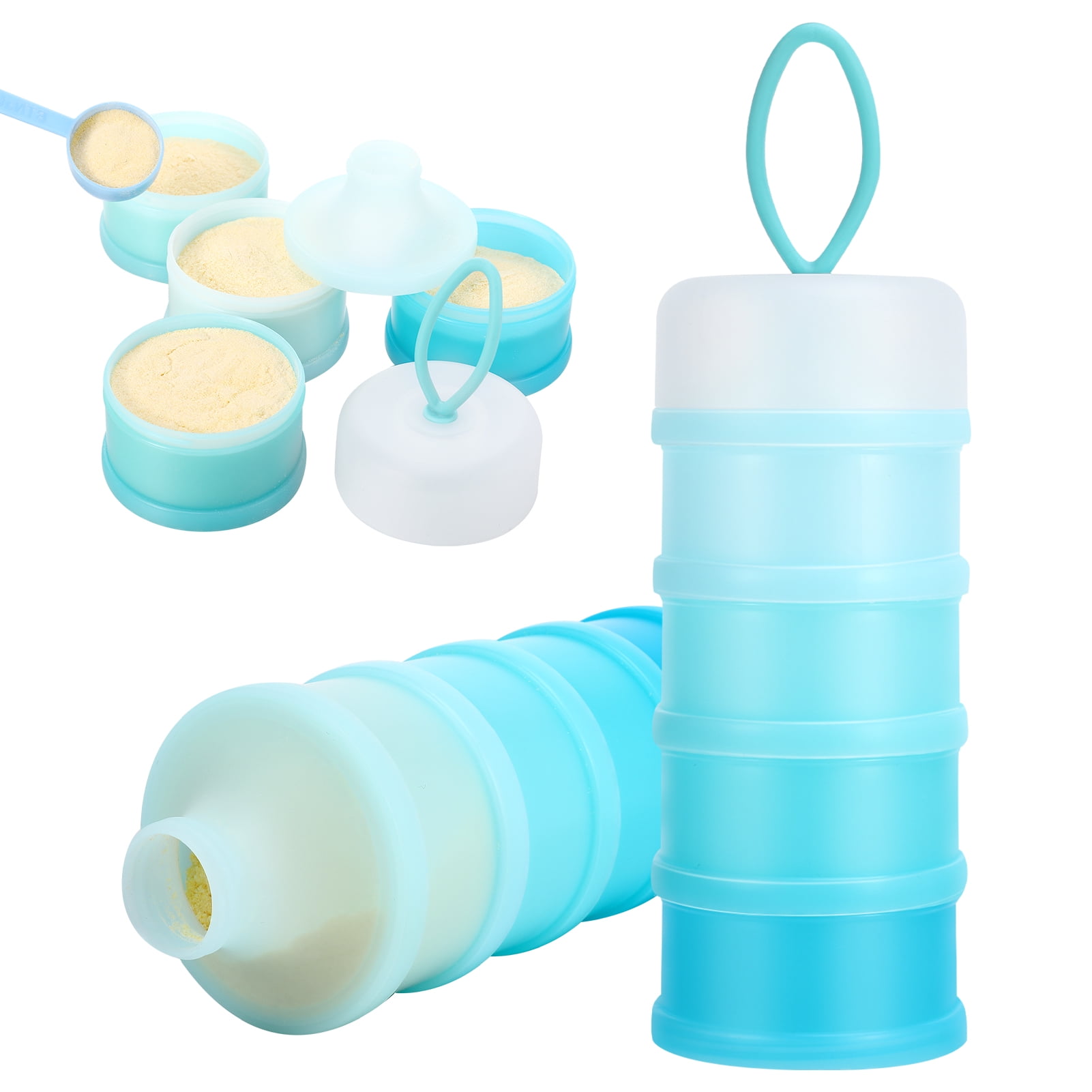 Abaima 2 Pack Baby Formula Dispenser, 4 Layer Infant Milk Holder, Non ...