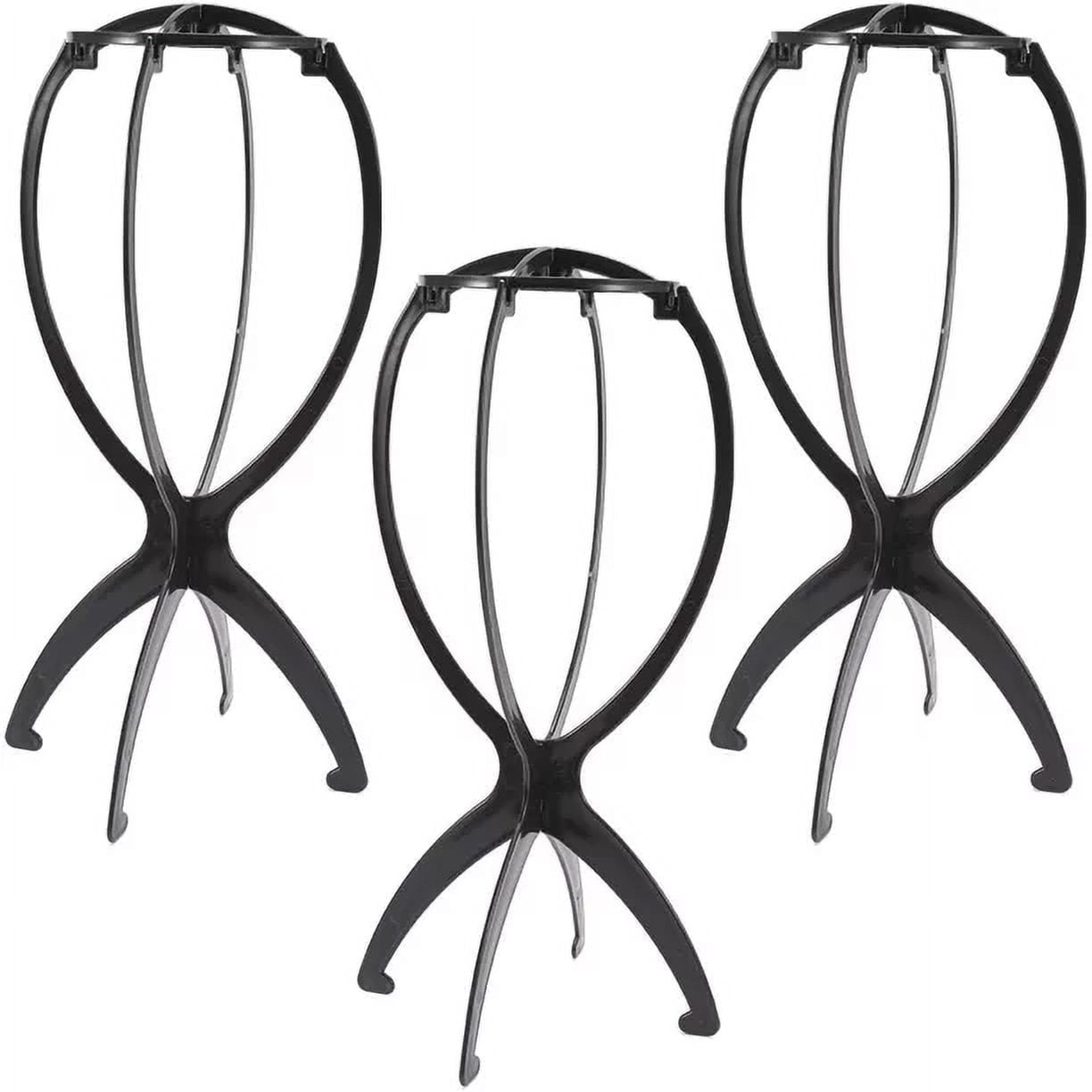 BUBABOX 3 Pcs Portable Wig Stand, 13.4 Inch Collapsible, Durable for Wigs/Caps (Black) - Walmart.com