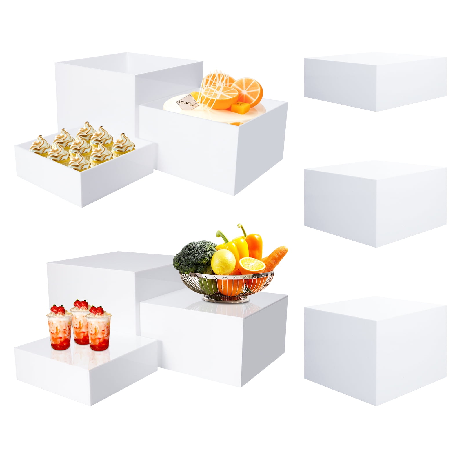 Abaima Acrylic Buffet Risers Set, 6''x7''x8'' Display Stand for ...