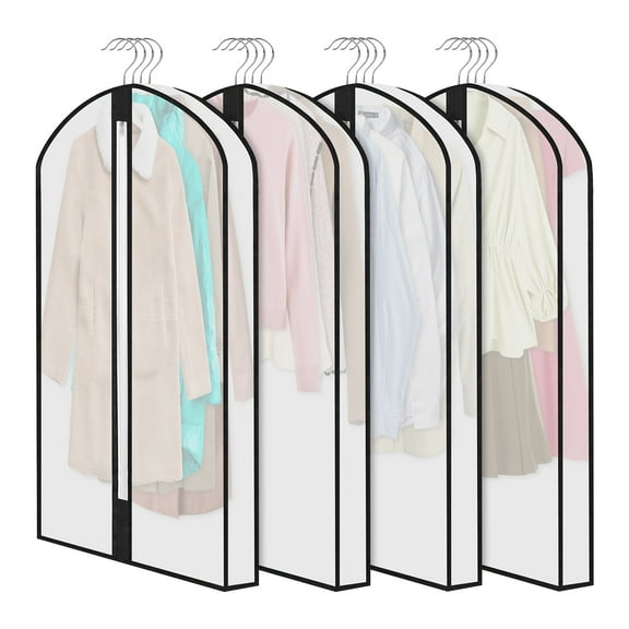 All Clear Garment Bags for Hanging Clothes, 40" Suit Bags for Closet ...