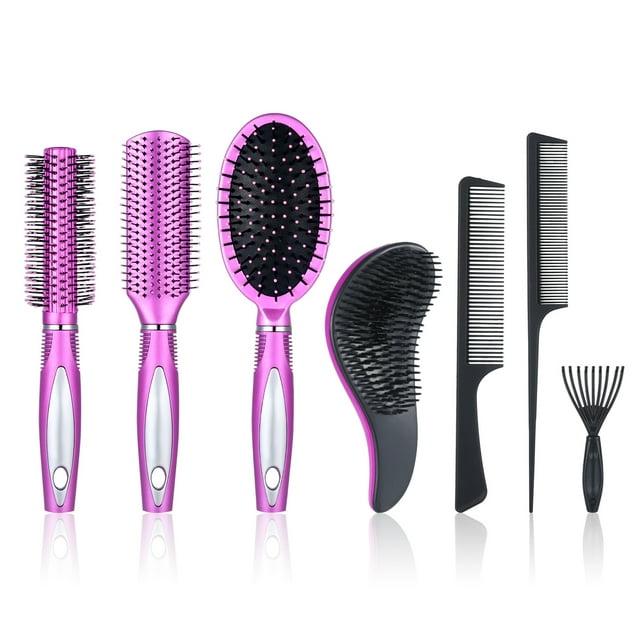Abaima 7-in-1 Hair Brush and Comb Set for Men and Women - Detangle ...