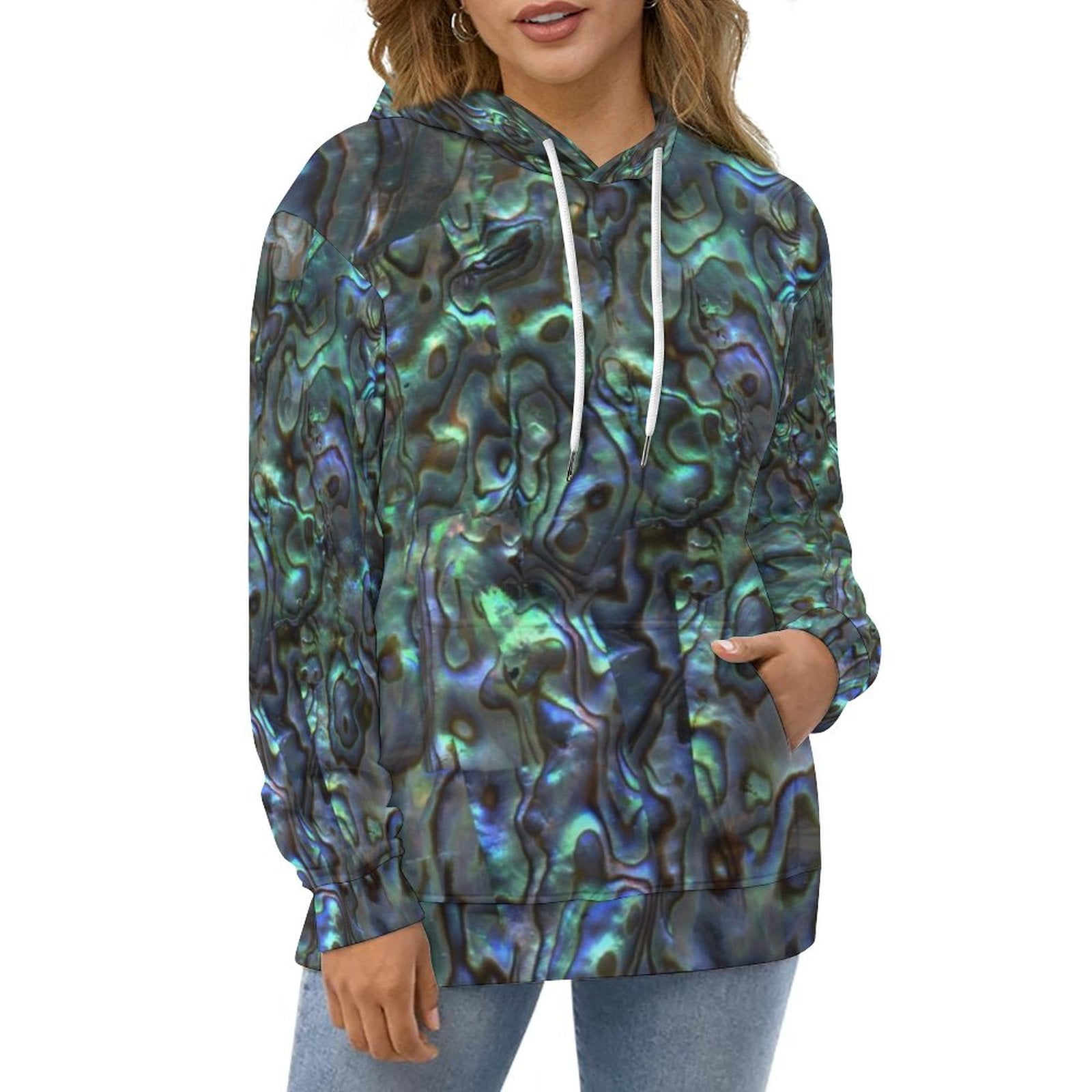 Abal Shell Paua Shell Seashell Patterns Sea Shells Natural Fashion Women'S Hoodies New Casual ...