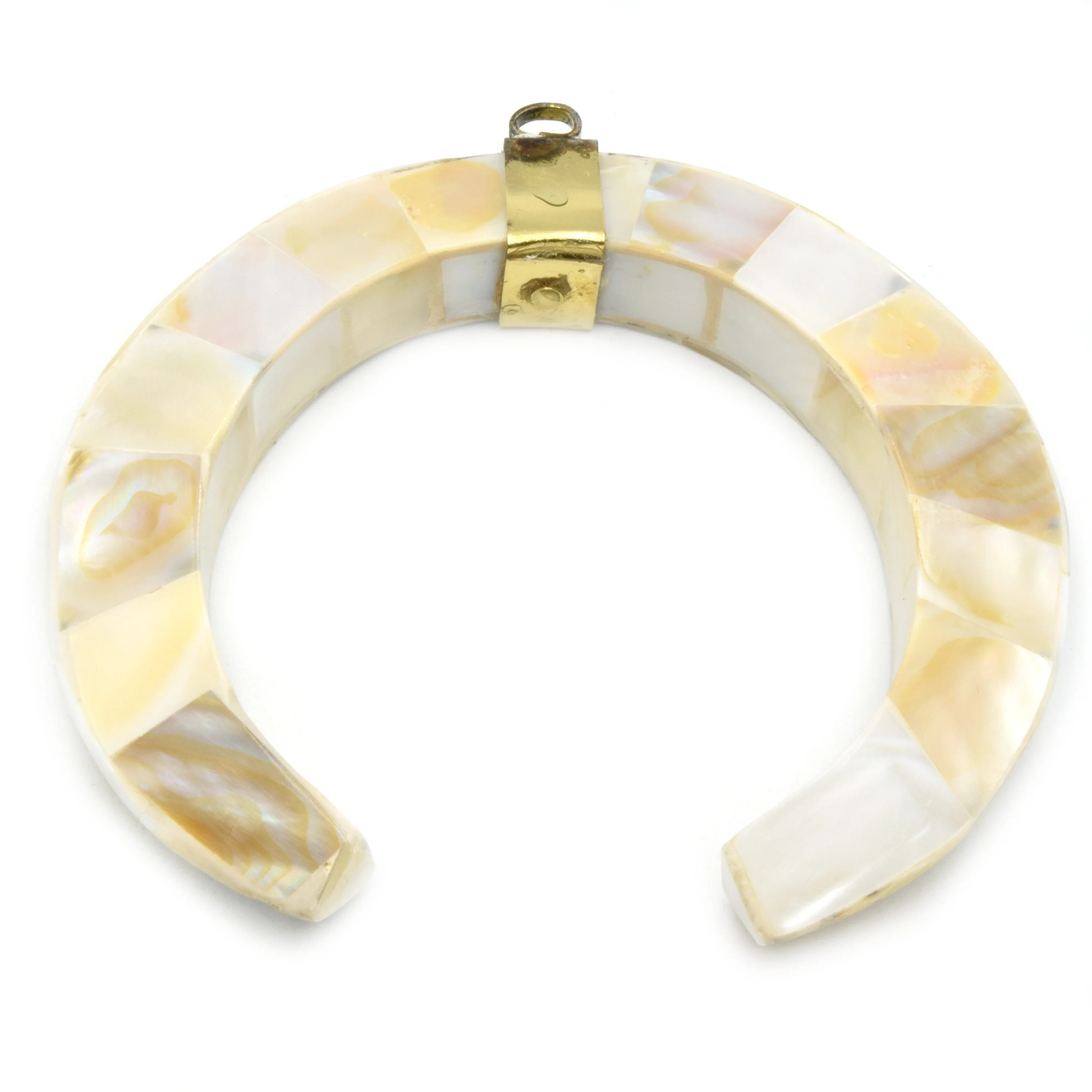 Abalone Crescent Pendant | Flat Inner Edge Abalone Shell Crescent ...