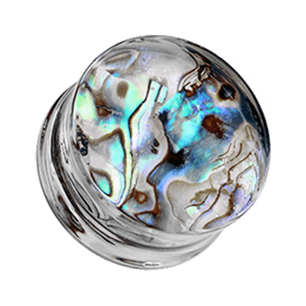 Abalone Inlay Double Flared Ear Gauge Plug Earrings - Walmart.com