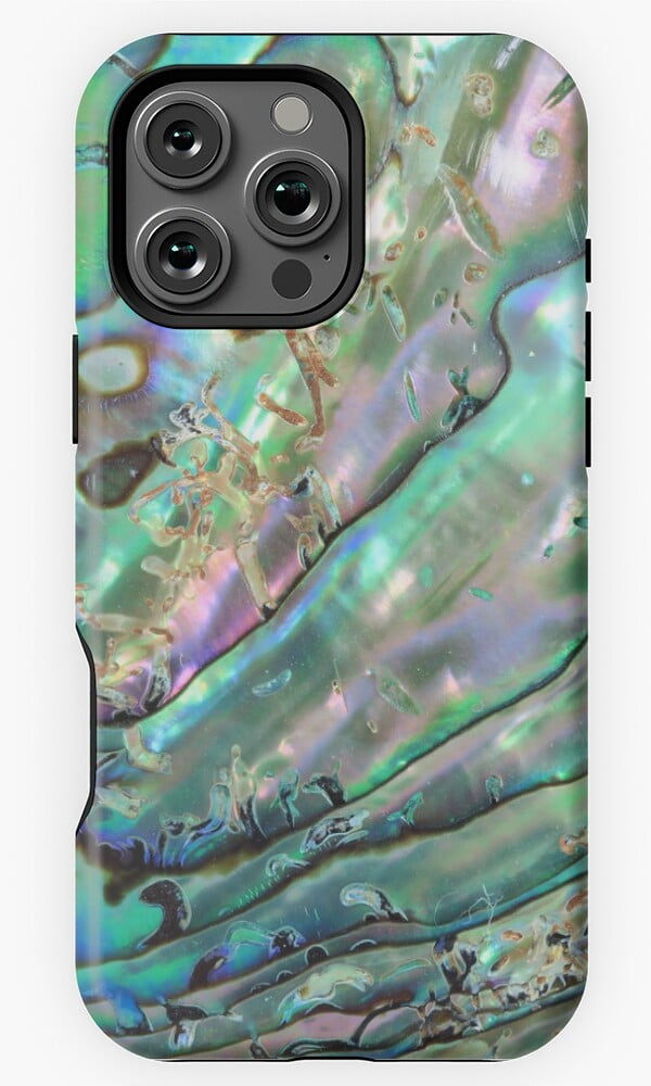 Abalone Print Ocean Texture Phone Case Compatible with iPhone 11 to 16 ...