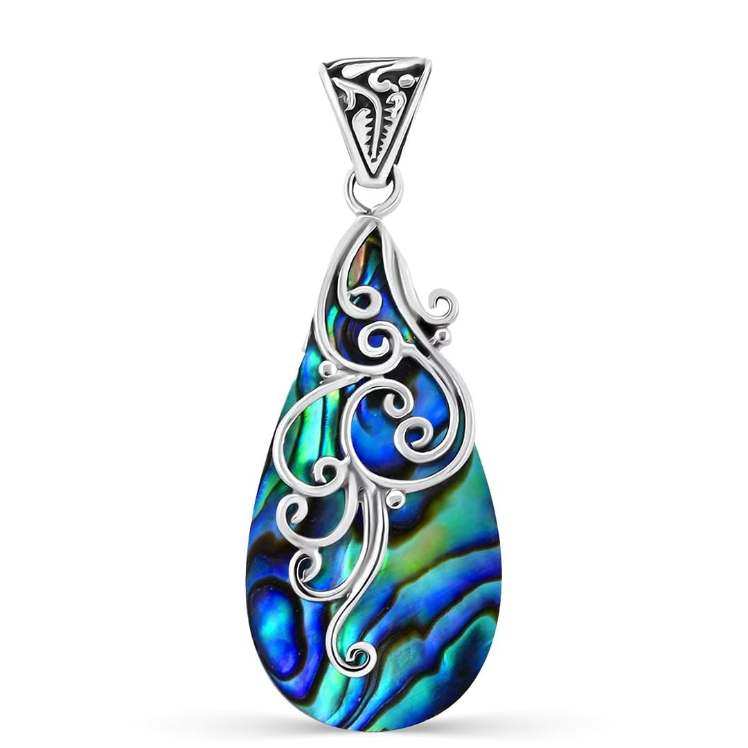 Natural Abalone Pendants for Necklaces - Abalone Shell Pendant in 925 ...