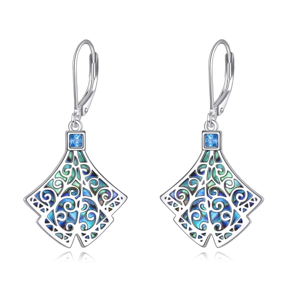 Abalone Shell Dangle Drop Earrings for Women 925 Sterling Silver ...
