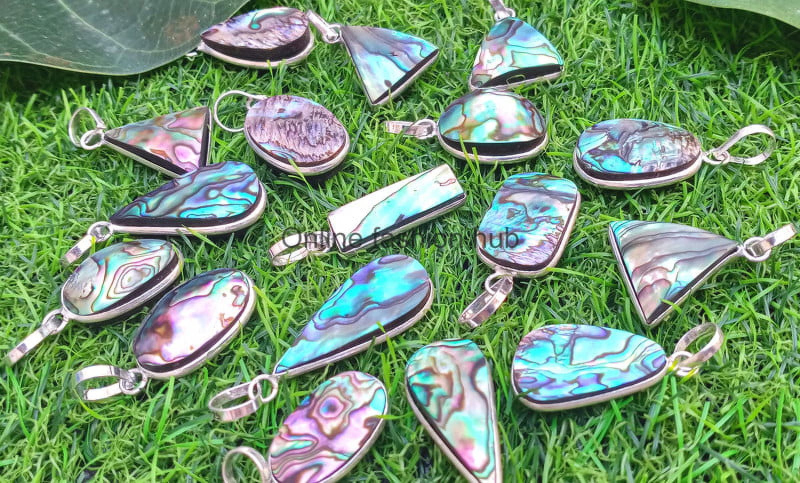 Abalone Shell Gemstone 925 Sterling Silver Plated Handmade Pendant 5 ...