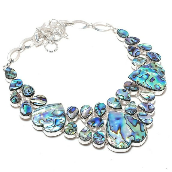 Abalone Shell Gemstone Necklace Handmade Adjustable Chain Beautiful ...