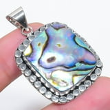 Abalone Shell Gemstone Pendant Handmade Thanksgiving Gift Jewelry 2.9 ...