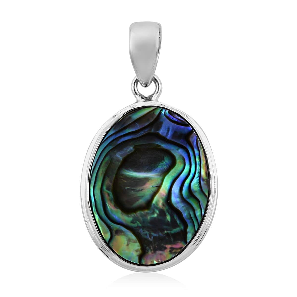 Abalone Shell Oval 925 Sterling Silver Solitaire Pendant Jewelry Gifts ...