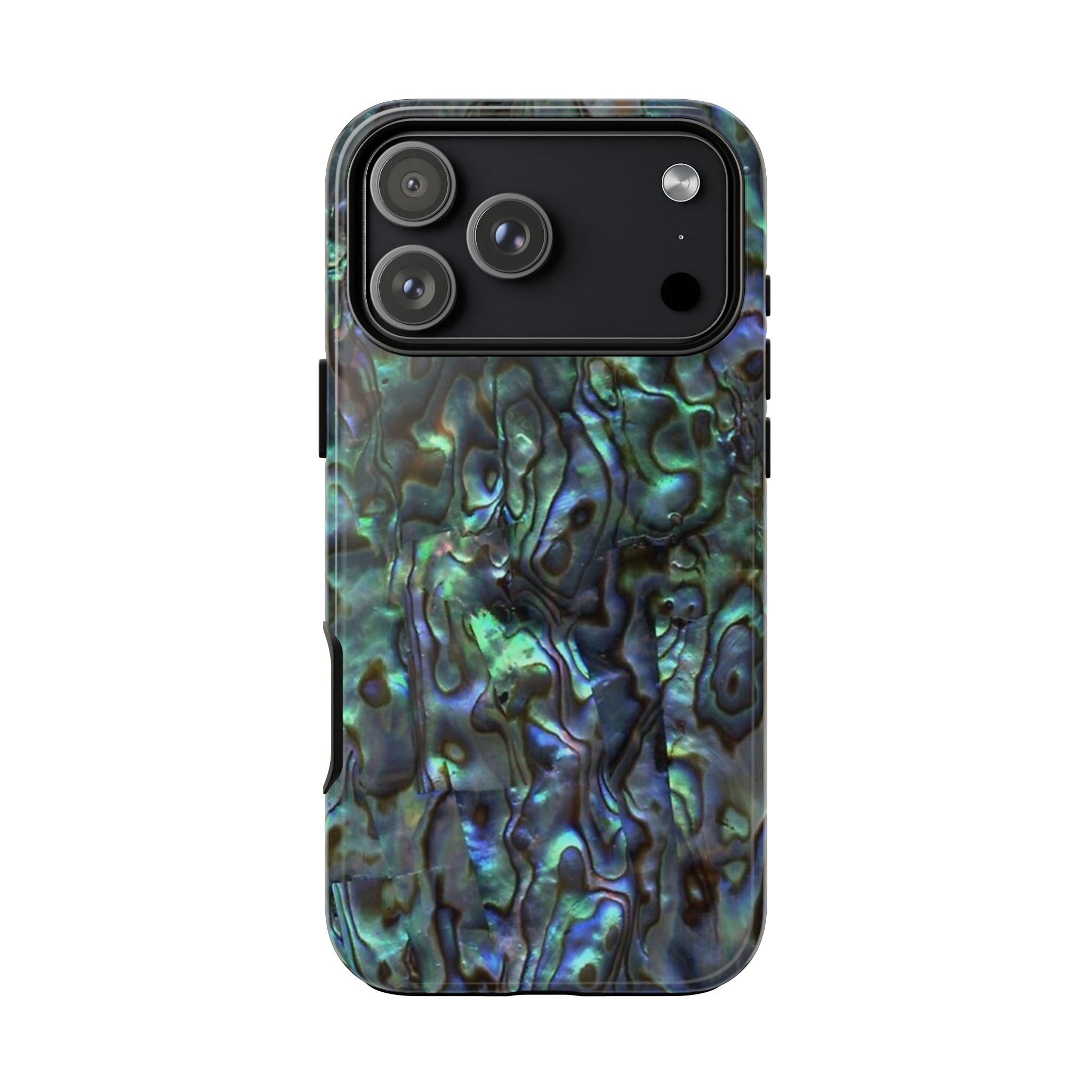 Abalone Shell Pattern Tough Phone Case for iPhone, Glossy Iridescent ...