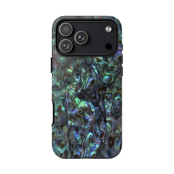 Abalone Shell Pattern Tough Phone Case for iPhone, Glossy Iridescent ...