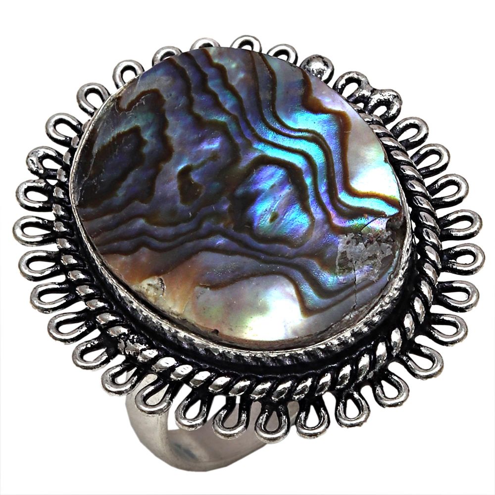 Abalone Shell Ring Silver 925 Handmade Sterling Size Jewelry Gemstone Gift All - Walmart ...