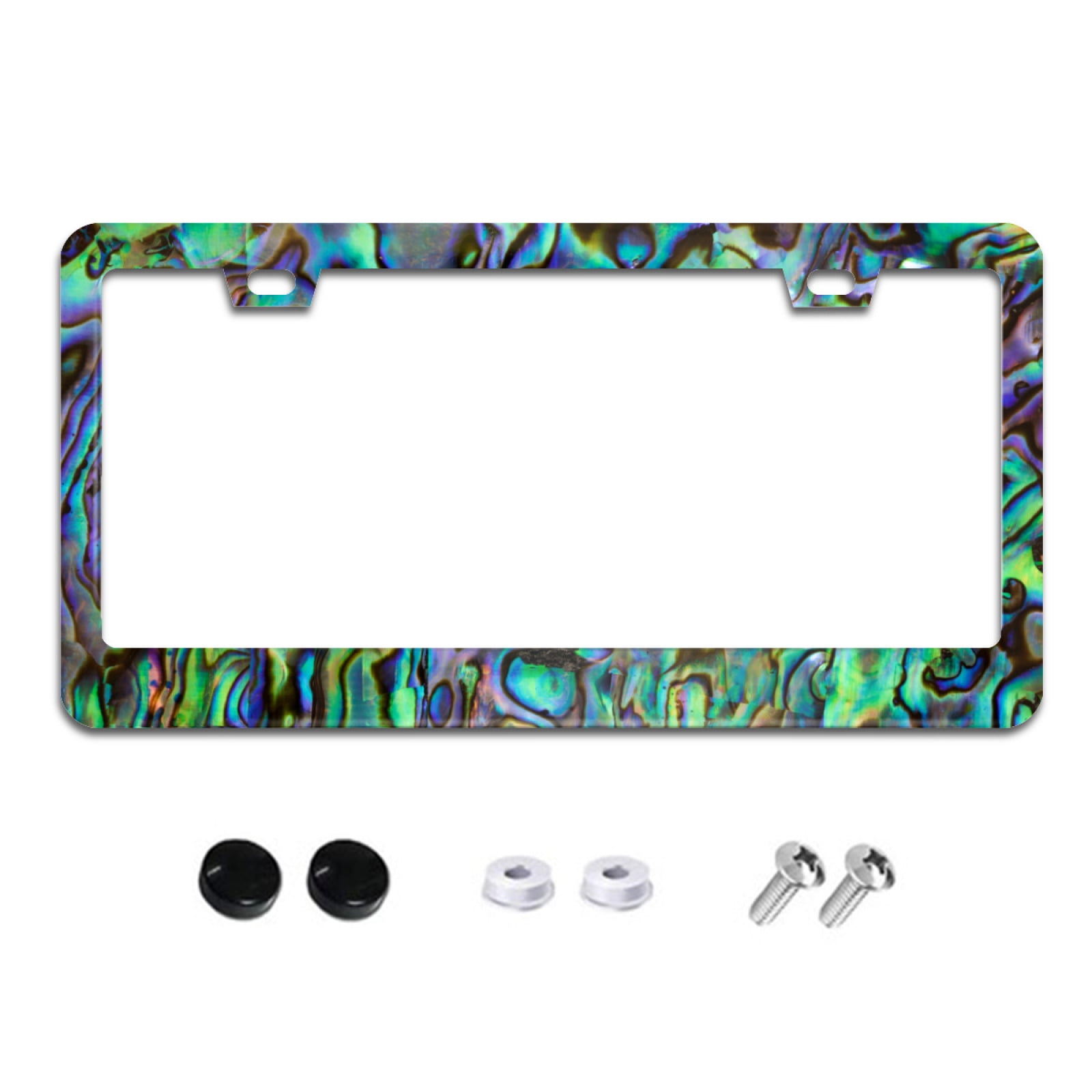 Abalone Shell Texture License Plate Frames for Women Men Car Plate ...