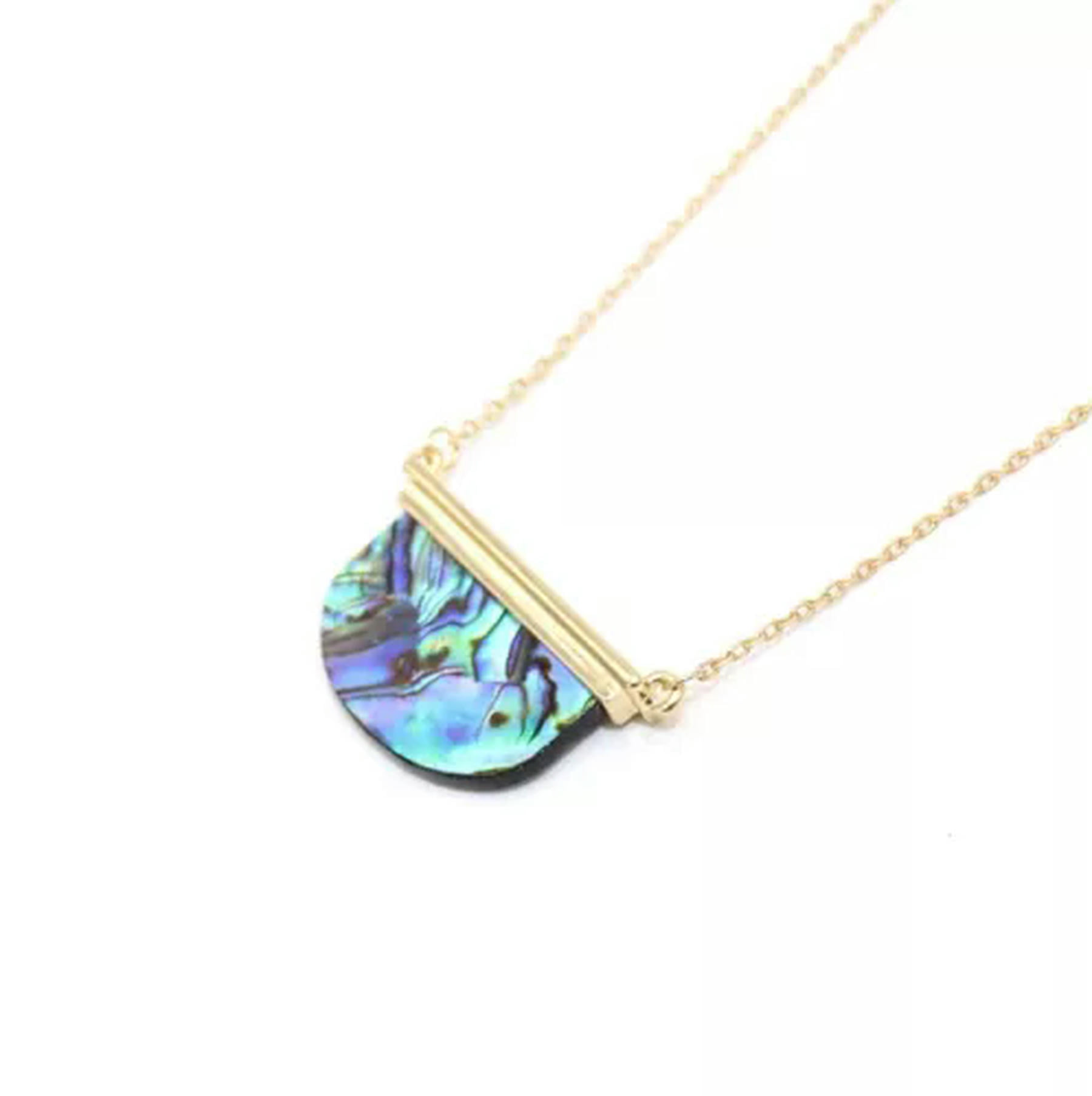 Abalone White Shell Fan Shaped Pendant Choker Necklace Women Boutique Jewelry - Walmart.com