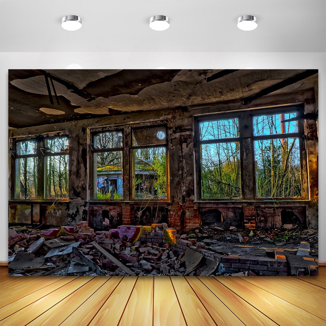 Abandd Factory Graffiti Wall Photography Backdrop Portrait Dark Space ...