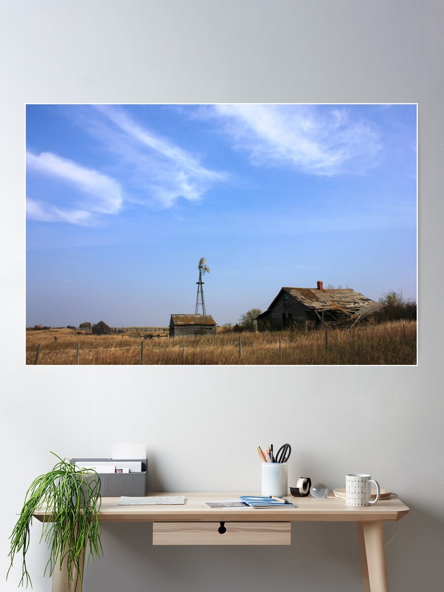 Abandoned Alberta Prairie House Poster Wall Art, Modern Wall Decor For ...