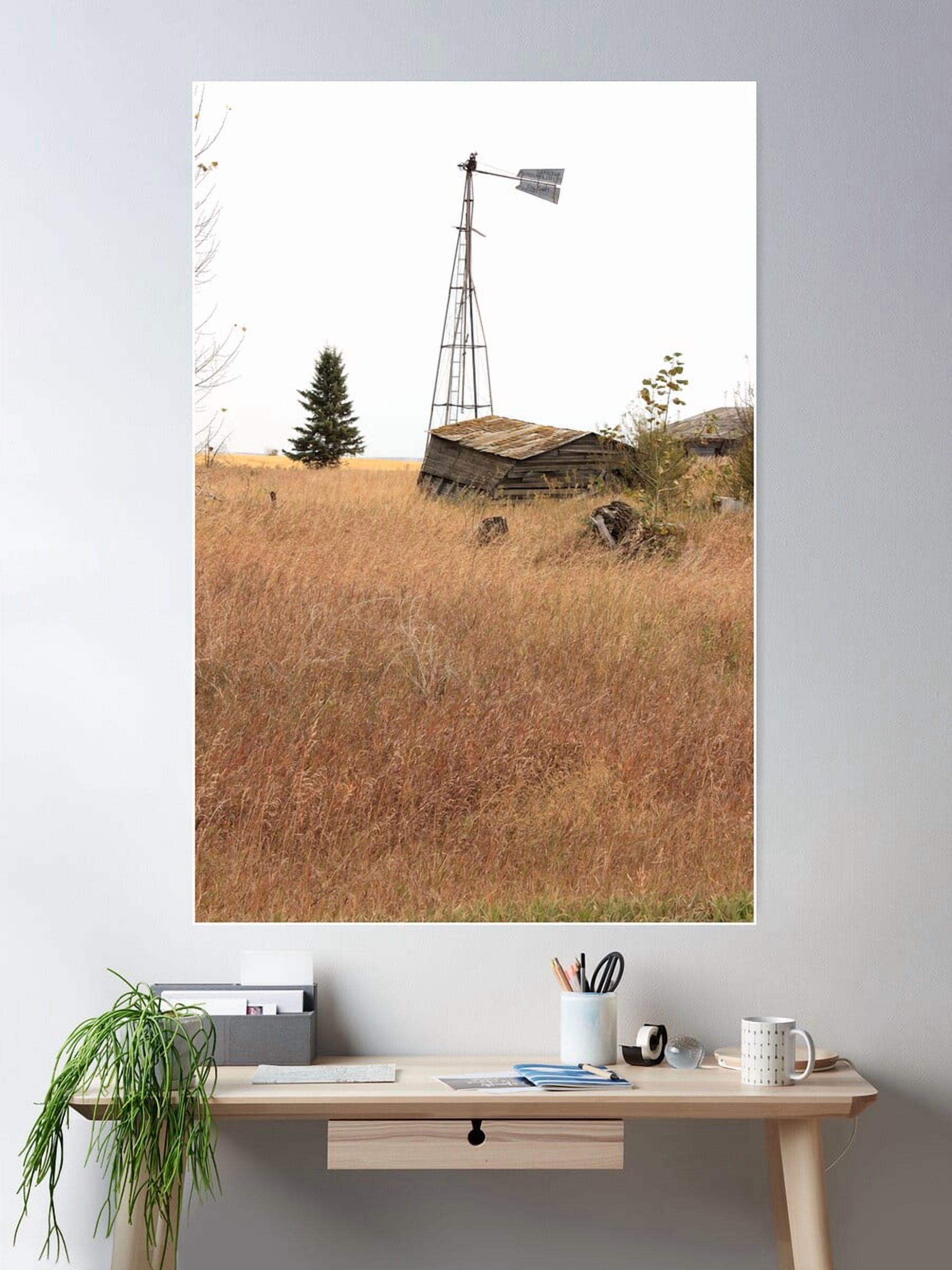 Abandoned Alberta Prairie Windmill Poster Wall Art Modern Wall Decor ...